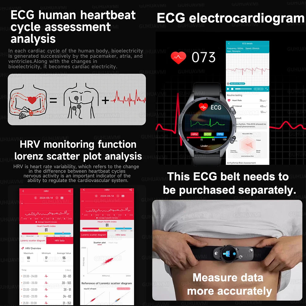 2026 NEW For Health Pulse Therapy Smart Watch ECG+PPG Blood Fats Uric ...